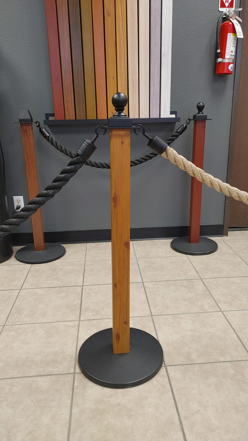 Wooden Outdoor Stanchions, Post and Rope Barriers
