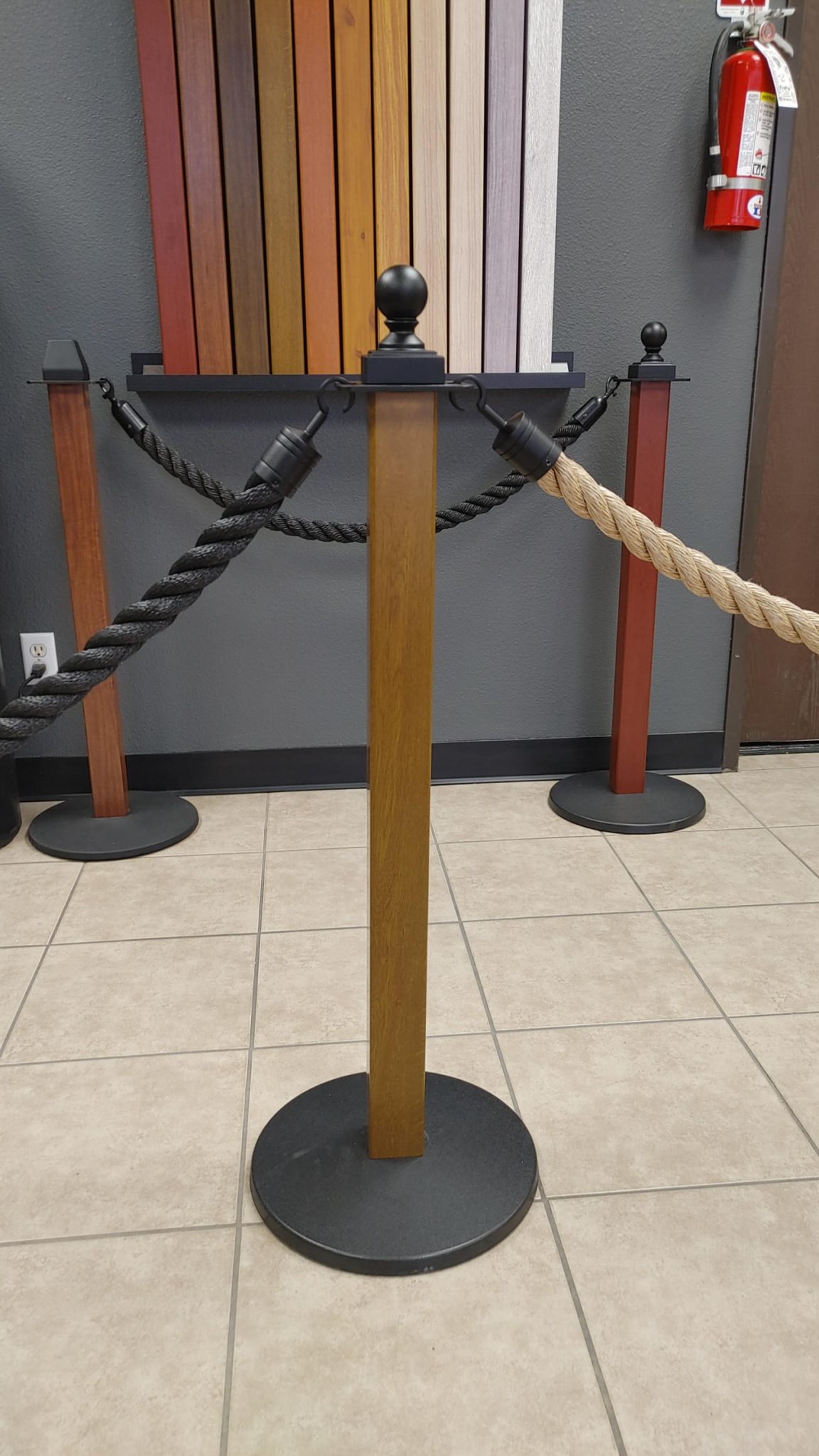 Wooden Outdoor Stanchions, Post and Rope Barriers