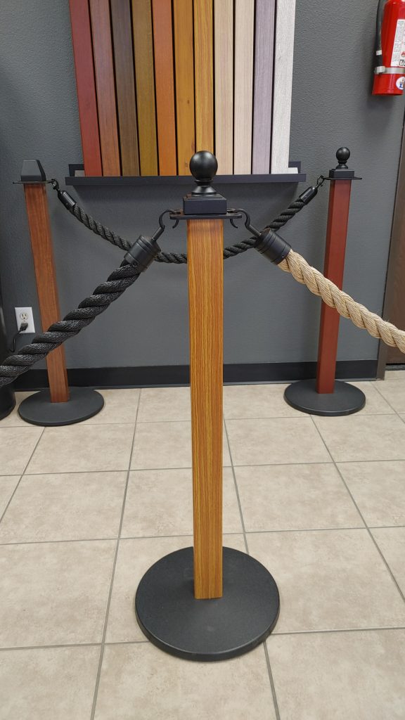 Wood Post Stanchions - Wooden Post and Rope Barriers