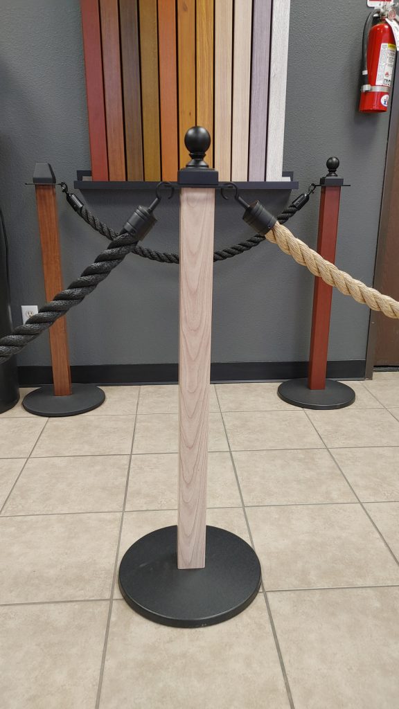 Wood Post Stanchions - Wooden Post and Rope Barriers