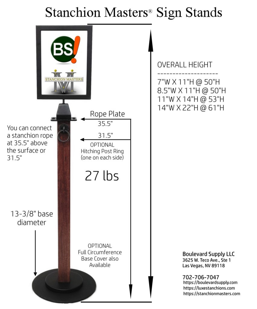 Wooden Sign Stand Specifications, Color Options and Details