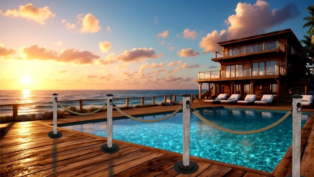 Portable Stanchions for the Pool Area